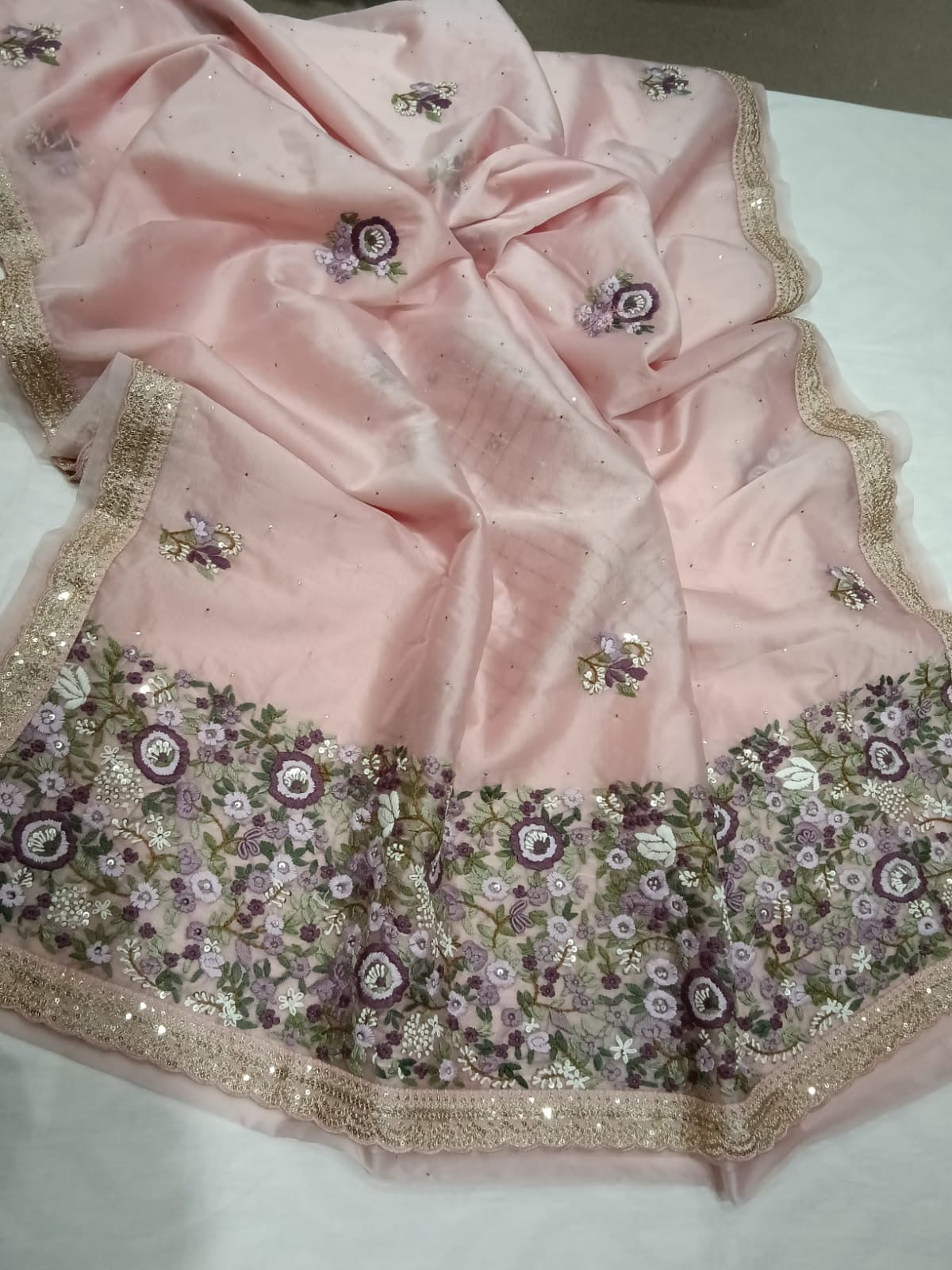Nubani Organza saree Embroisery saree French knot saree blouse ...